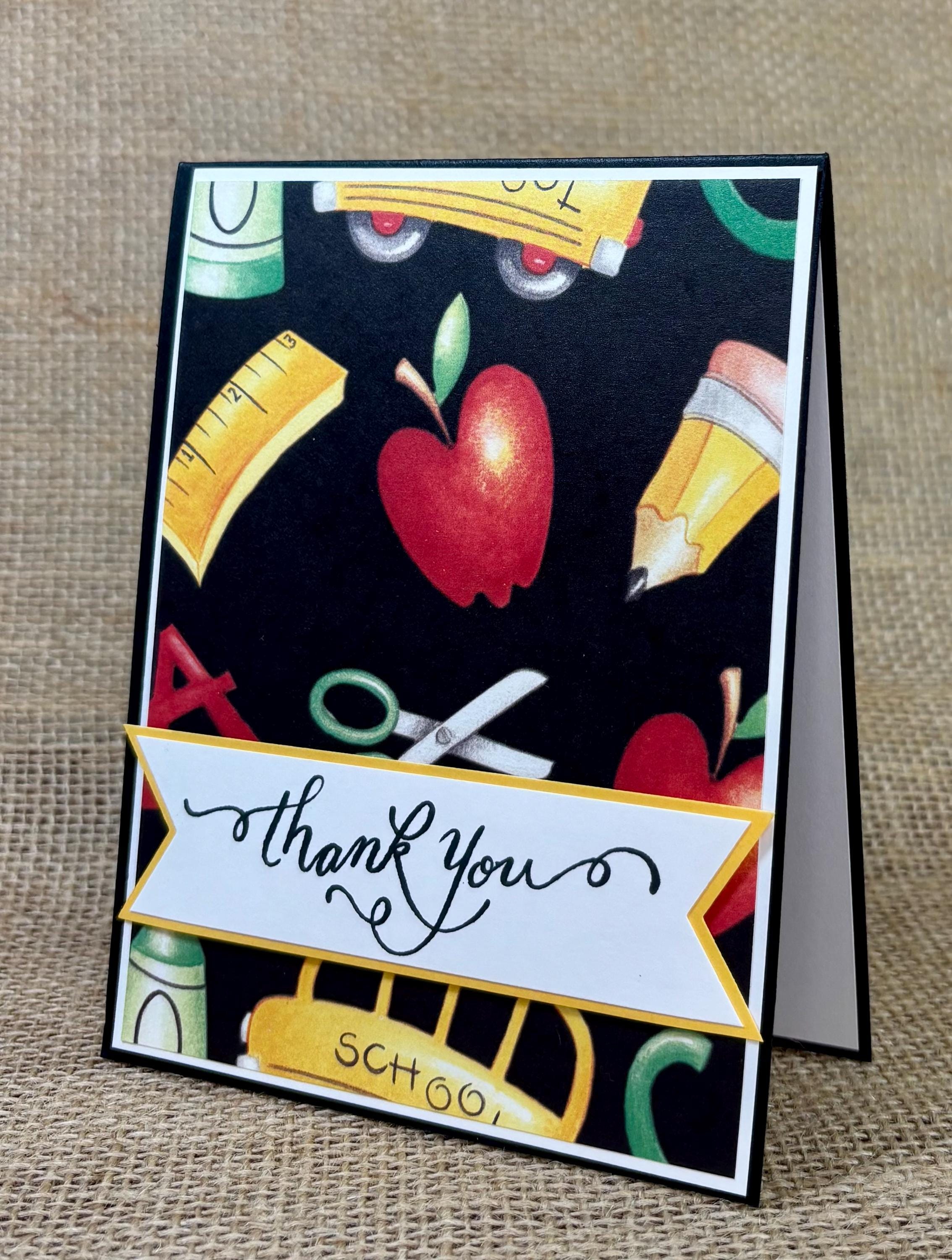 Teacher Appreciation. School Thank You, Handmade Greeting Card, School ...