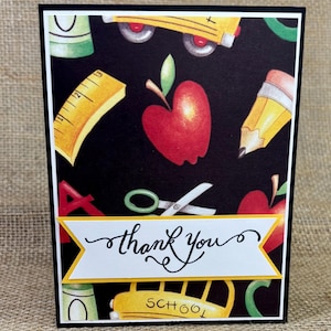 Teacher Appreciation. School Thank You, Handmade Greeting Card, School ...