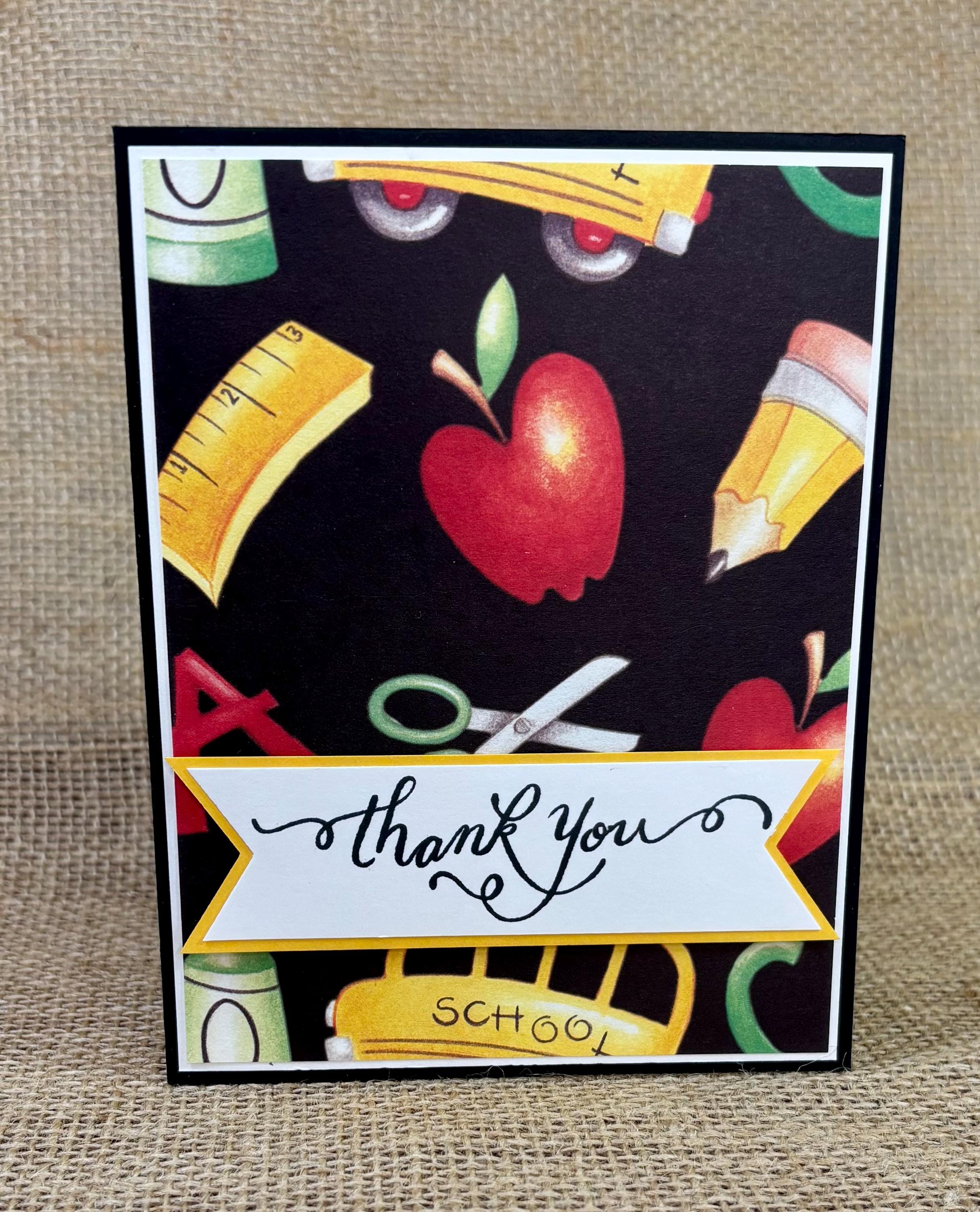 Teacher Appreciation. School Thank You, Handmade Greeting Card, School ...