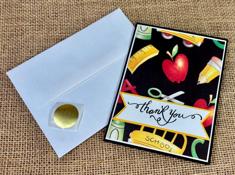 Teacher Appreciation. School Thank You, Handmade Greeting Card, School ...