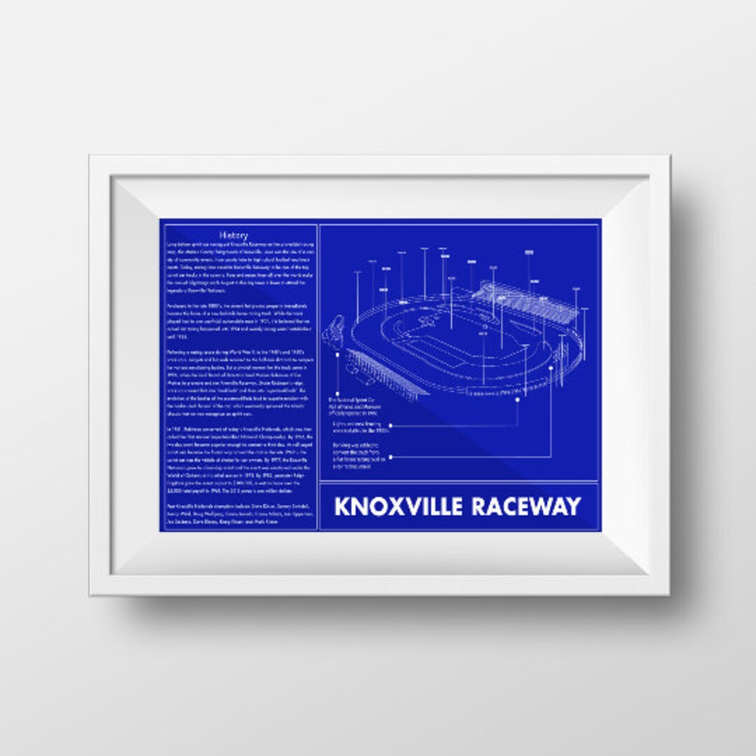 Knoxville Raceway Blueprint Art Print 11 X 17 - Race Track Sketch ...