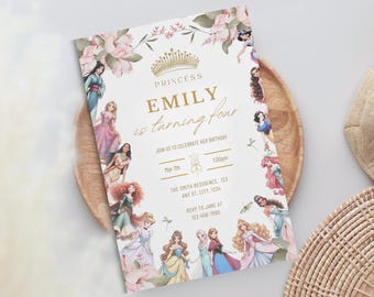 Editable Princess Invitation, Royal Princess 3rd Birthday Invite, Girl ...