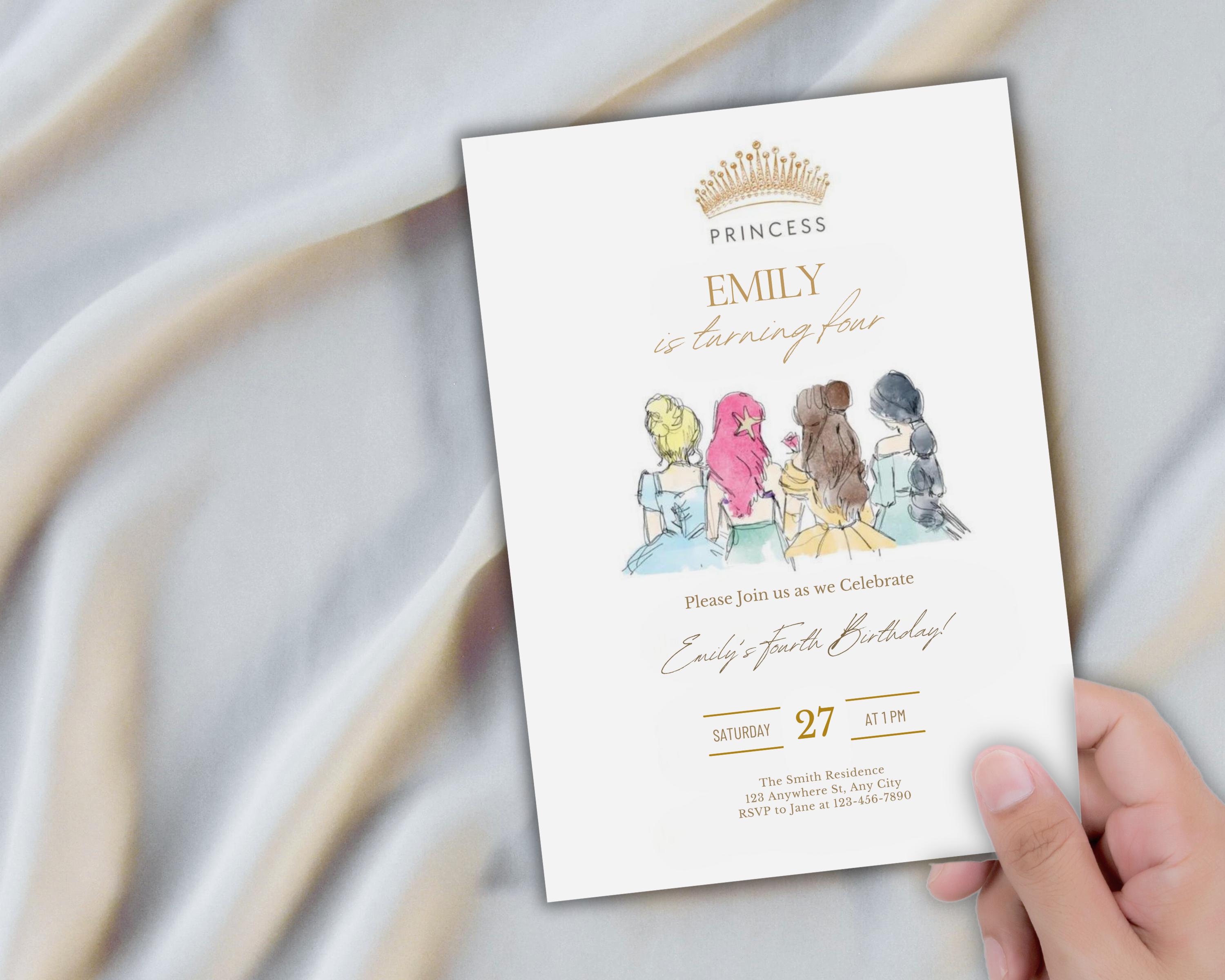 Princess Birthday Invite, Boho Princess, Pretty, Minimalist Invite ...