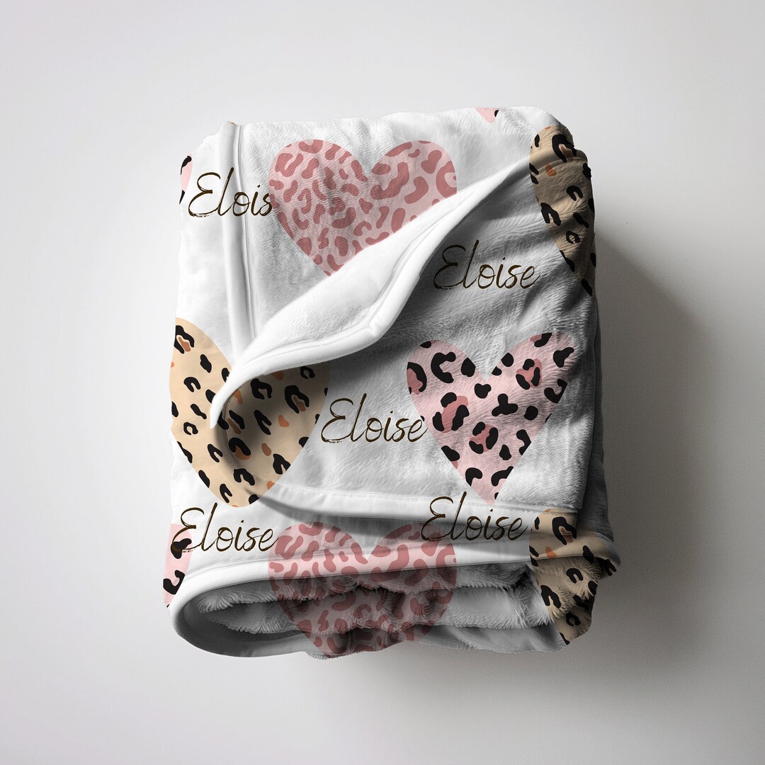 Leopard Print Name Blanky - Etsy