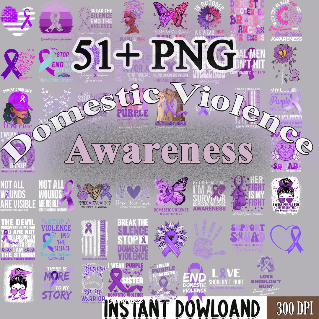 51+ Domestic Violence Awareness PNG Bundle,purple Ribbon Clipart,end ...