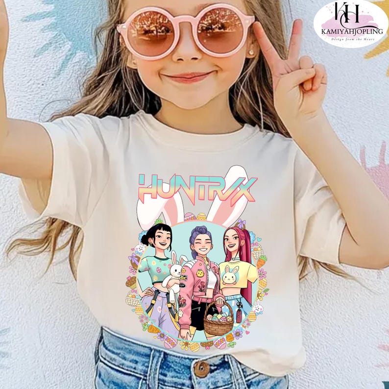 Huntrix Girls Kpop Demon Hunter T-shirt, Kids Easter Shirt, Happy ...
