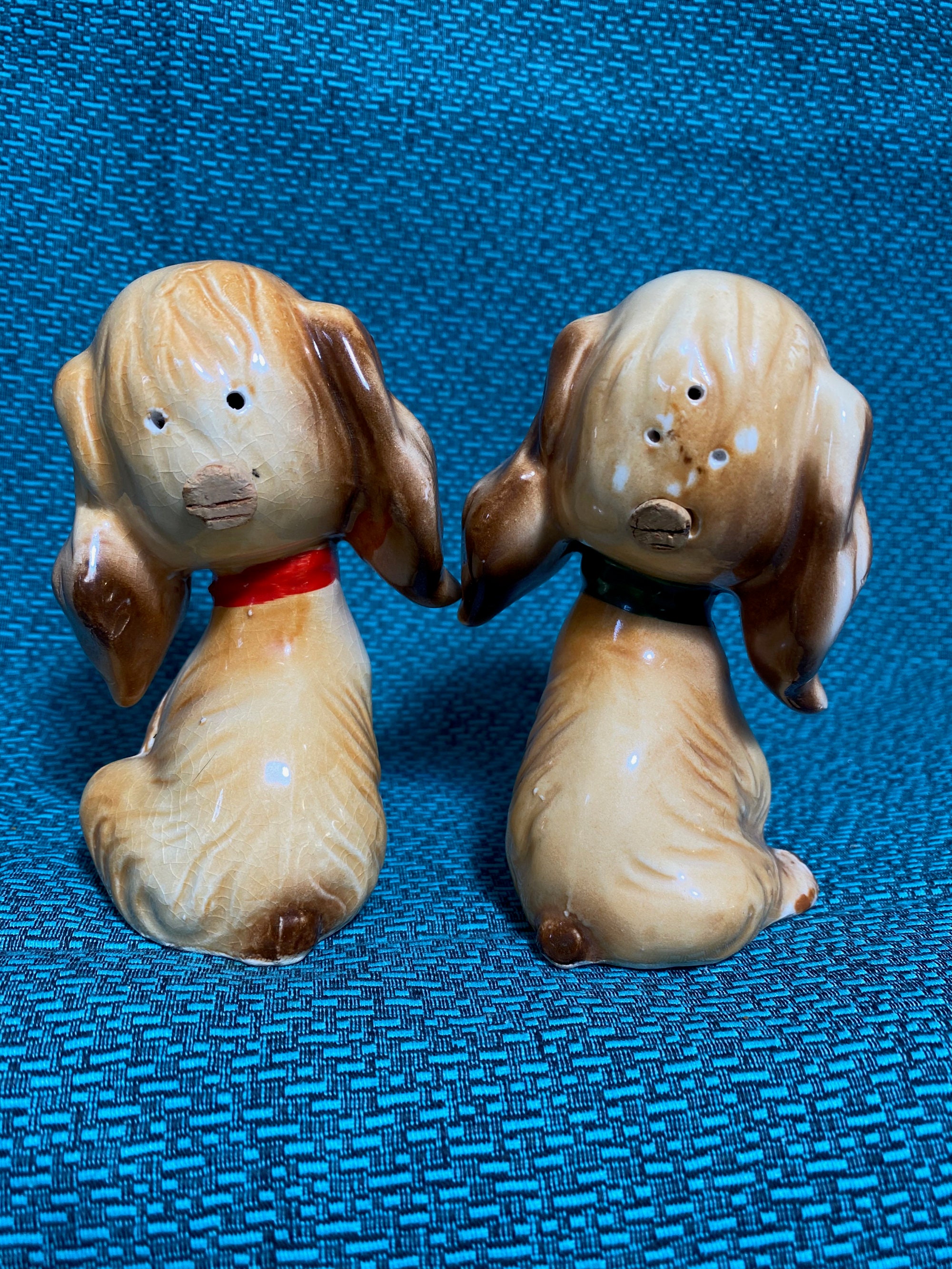 Vintage Pair Commodore Cocker Spaniel Dog Ceramic Salt Pepper Shakers ...