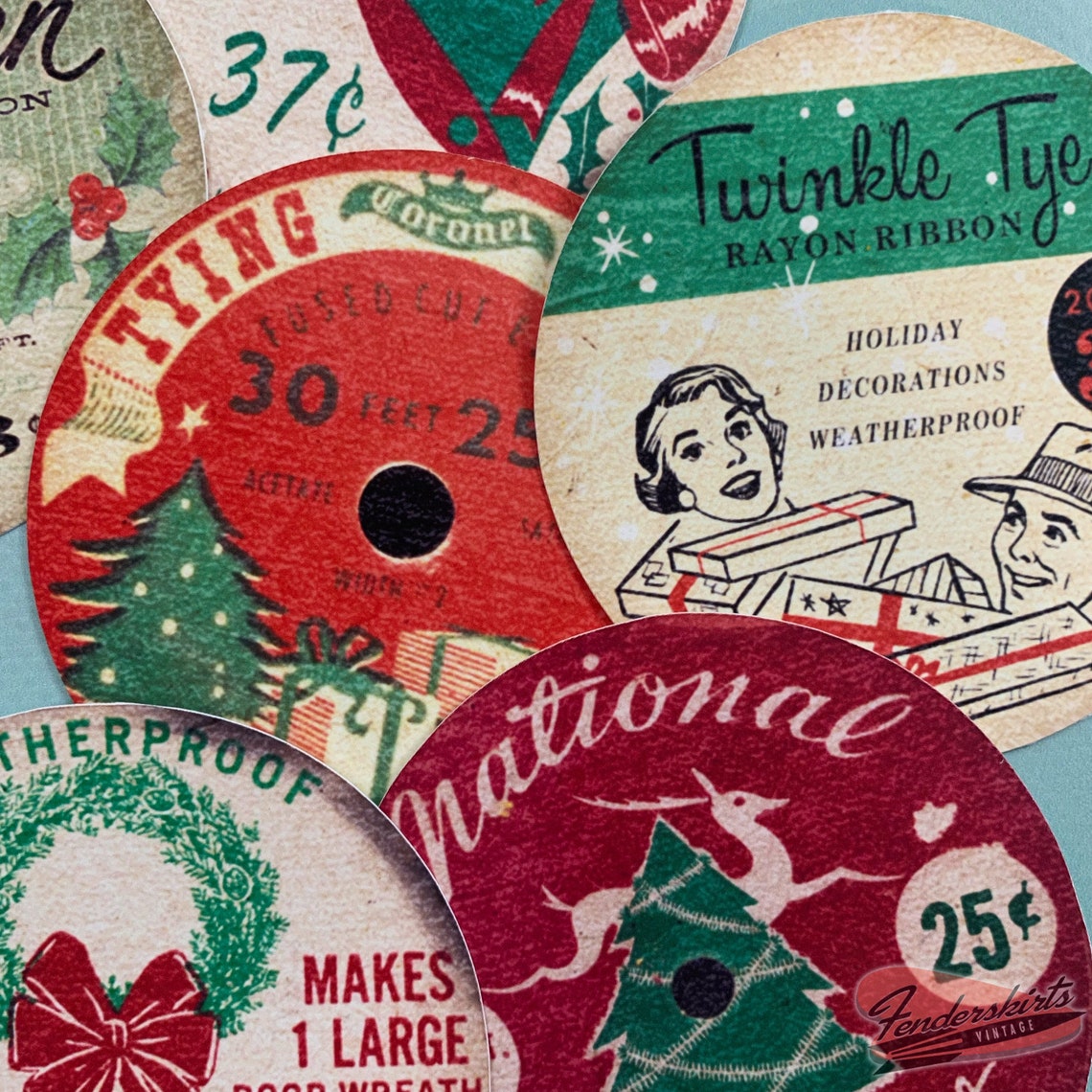 DIGITAL Vintage 50s-60s Assortment Vintage Christmas Ribbon - Etsy