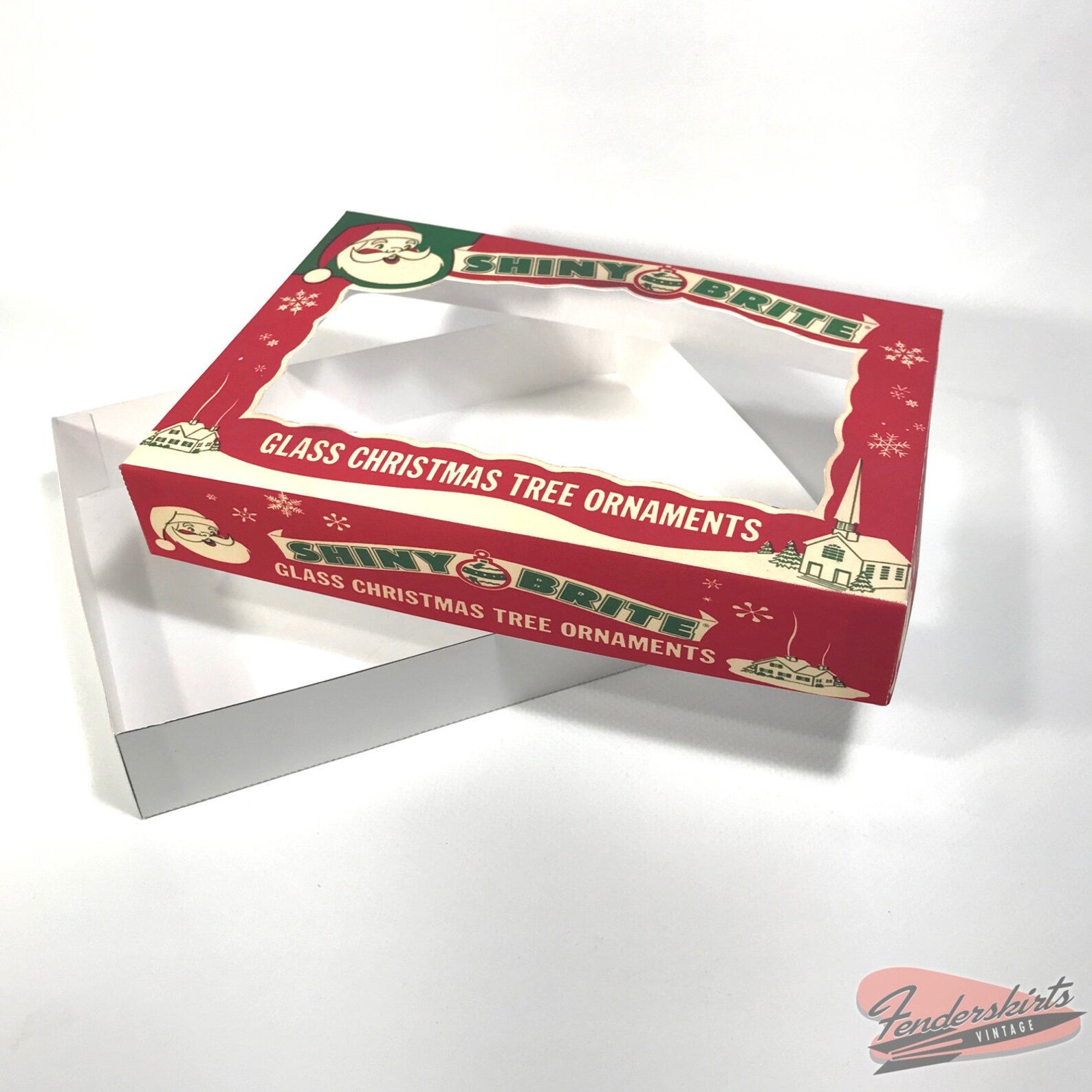 DIGITAL Vintage Christmas Santa Shiny Brite Ornament Box Craft | Etsy