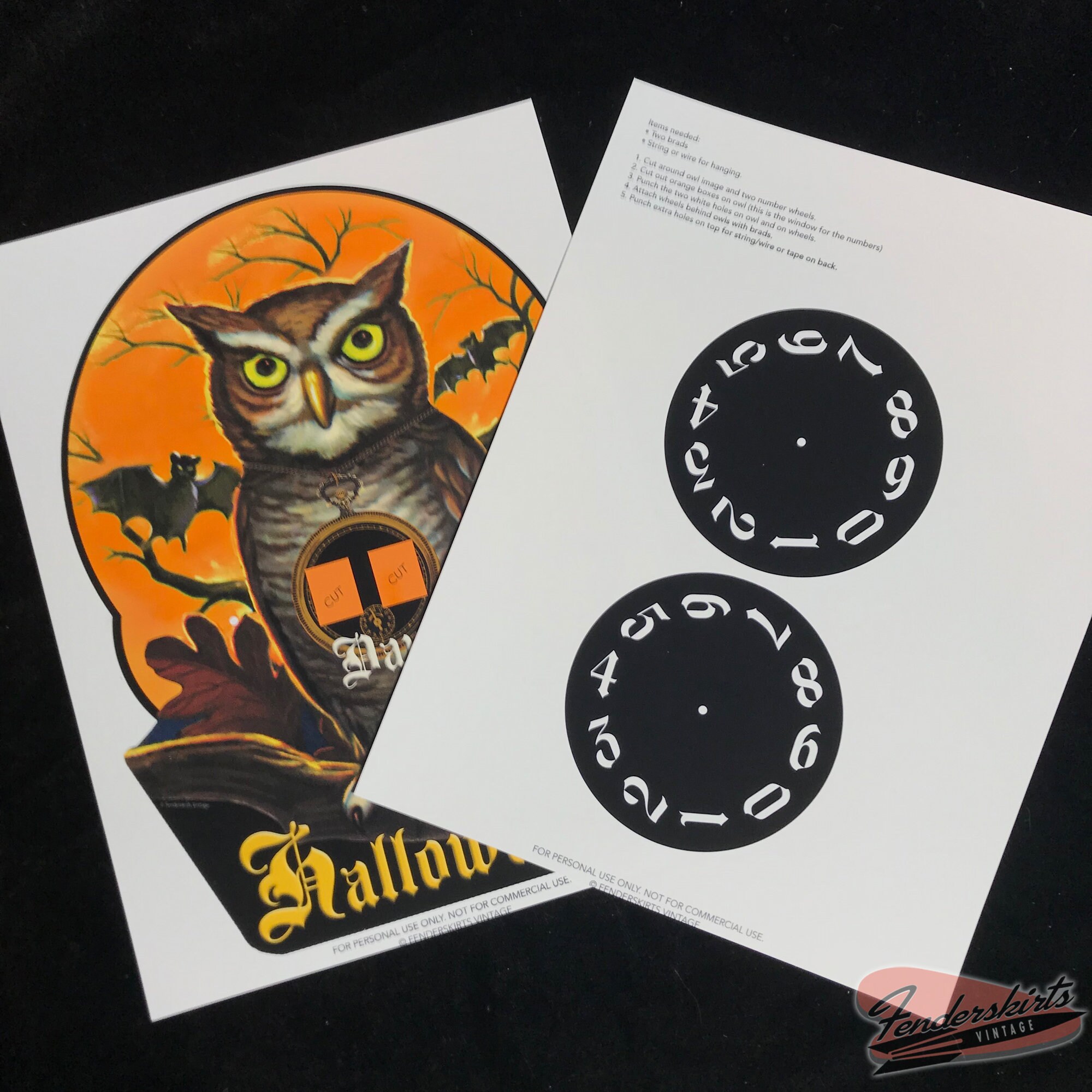 DIGITAL Vintage Owl Countdown to Halloween Days Calendar Sign - Etsy