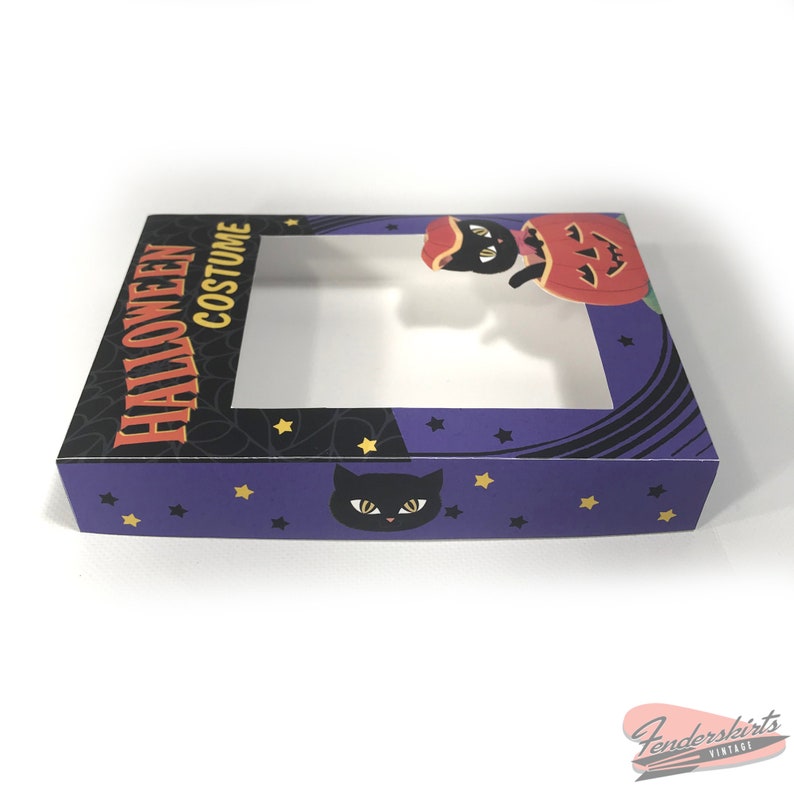 DIGITAL Vintage Halloween Kitty Cat Costume Box Craft Vignette File ...