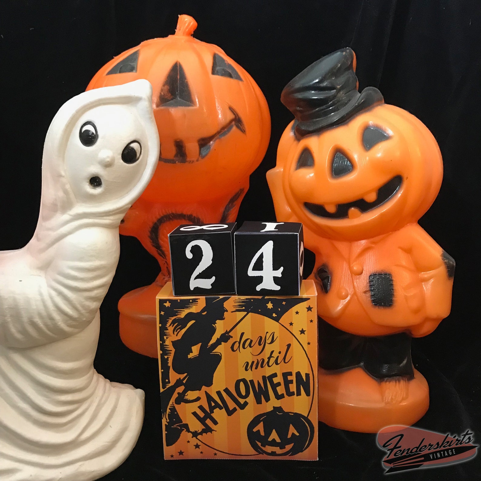 DIGITAL Vintage Black Witch Countdown to Halloween Days | Etsy