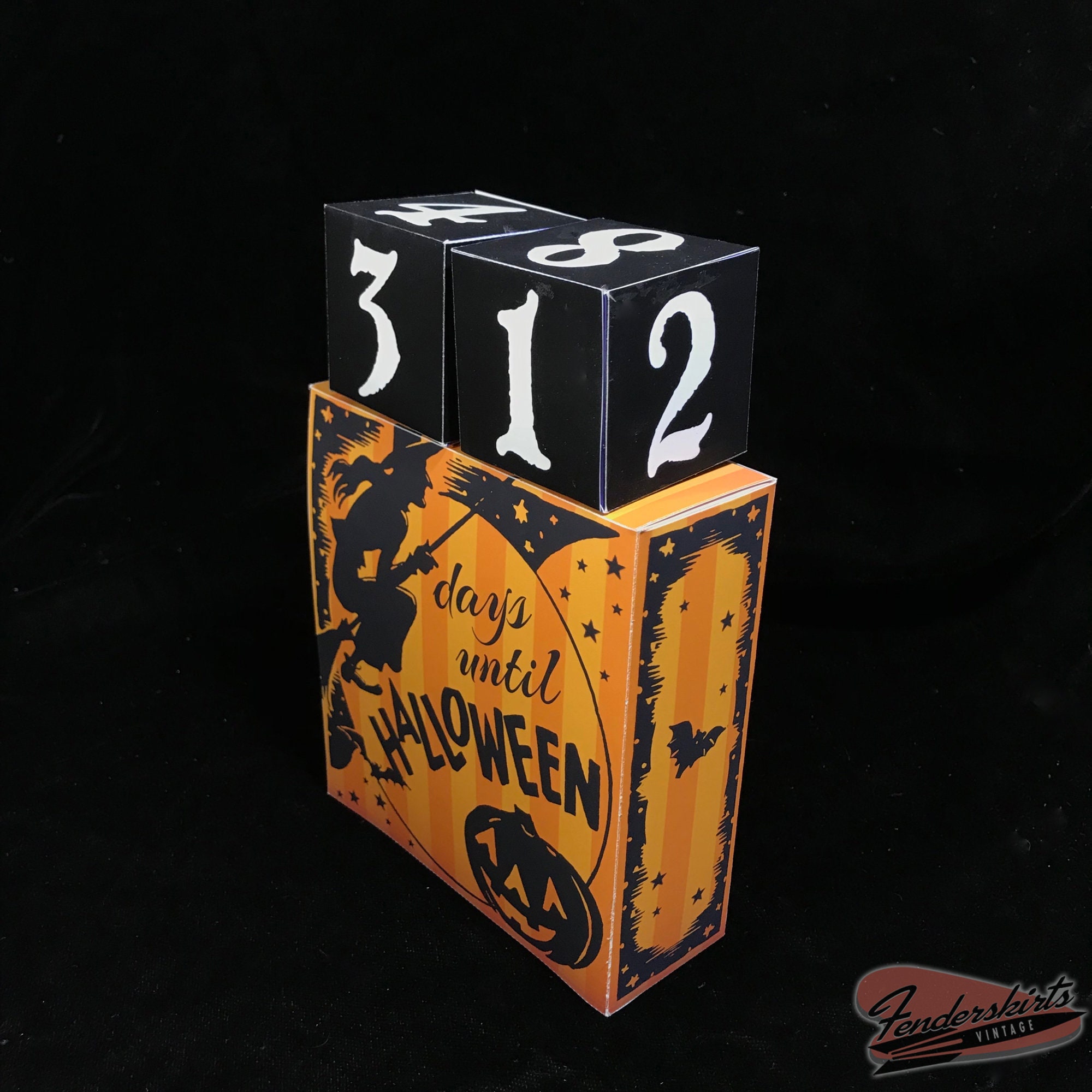 DIGITAL Vintage Black Witch Countdown to Halloween Days | Etsy