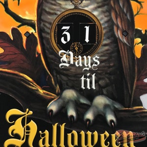 DIGITAL Vintage Owl Countdown to Halloween Days Calendar Sign File ...