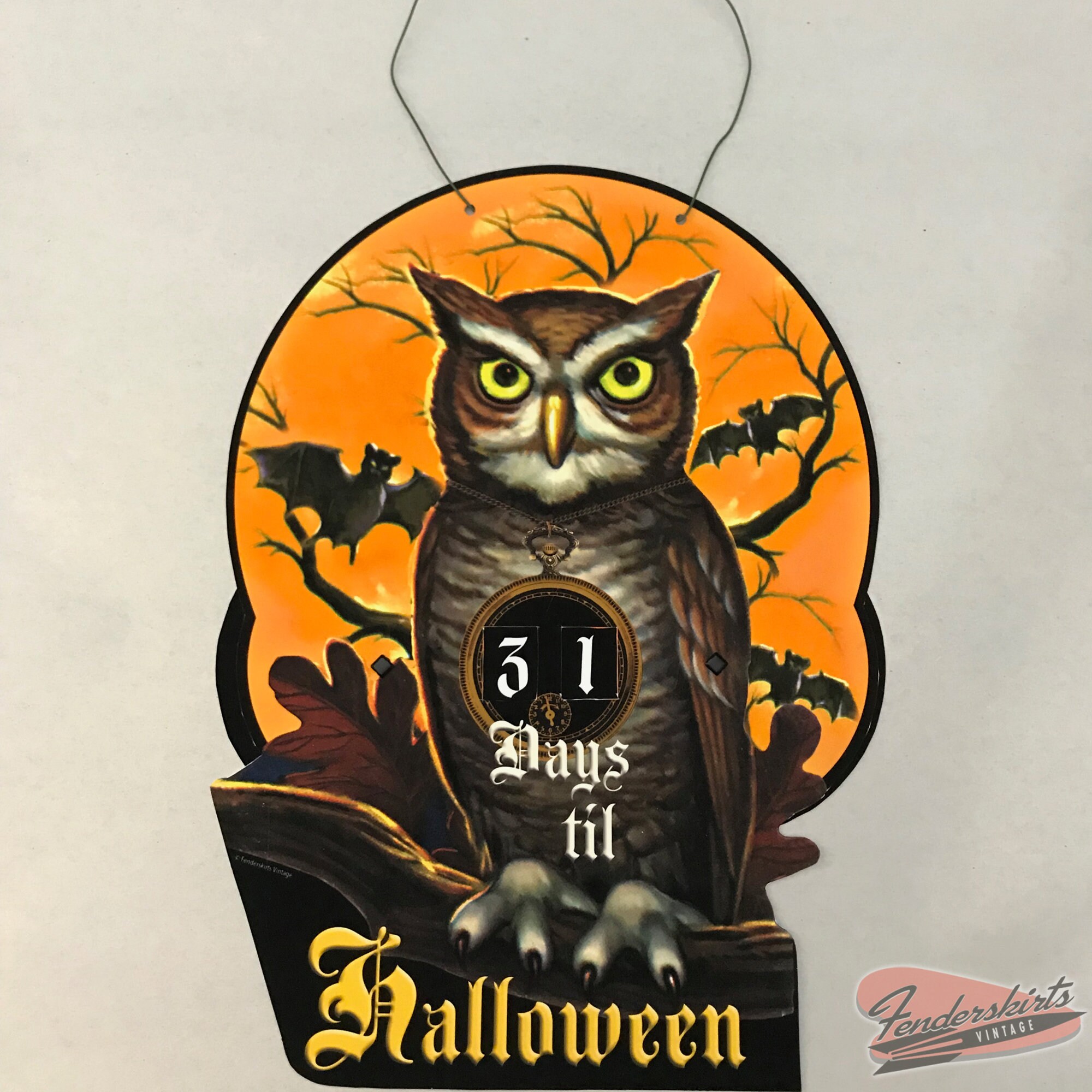 DIGITAL Vintage Owl Countdown to Halloween Days Calendar Sign - Etsy