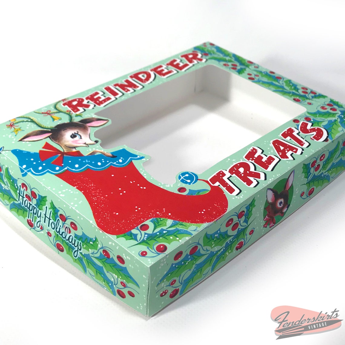 DIGITAL Vintage Christmas Reindeer Treats Box Craft File | Etsy