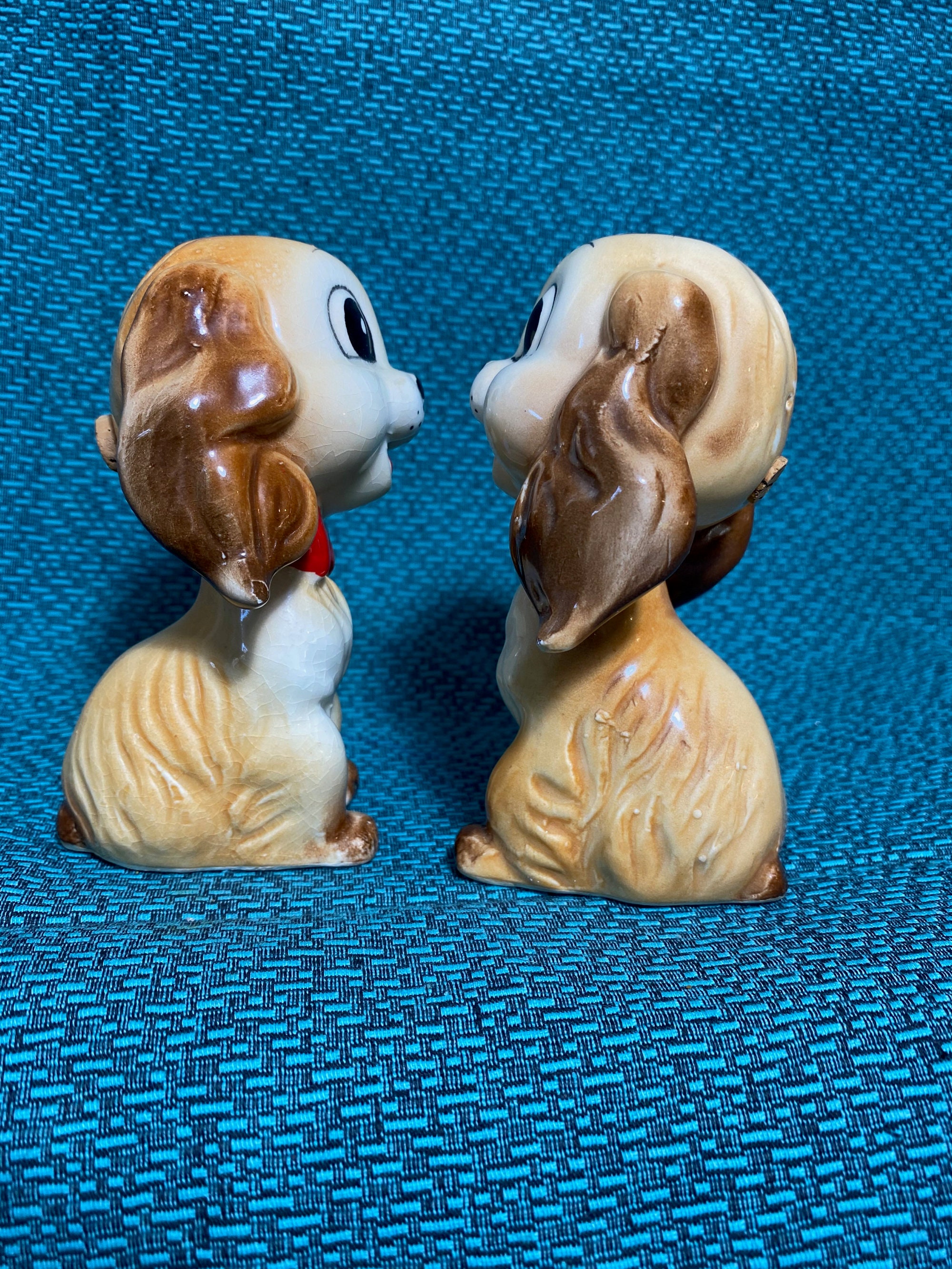 Vintage Pair Commodore Cocker Spaniel Dog Ceramic Salt Pepper Shakers ...