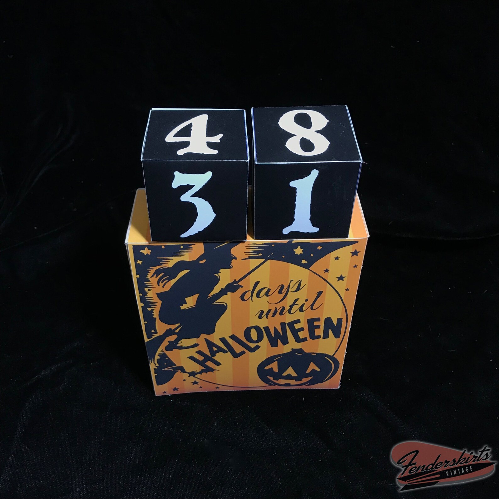 DIGITAL Vintage Black Witch Countdown to Halloween Days | Etsy