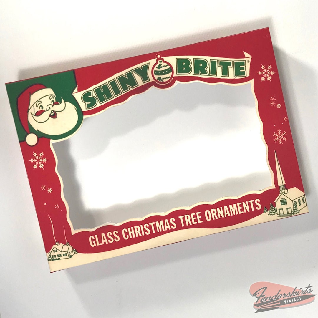 DIGITAL Vintage Christmas Santa Shiny Brite Ornament Box Craft File ...