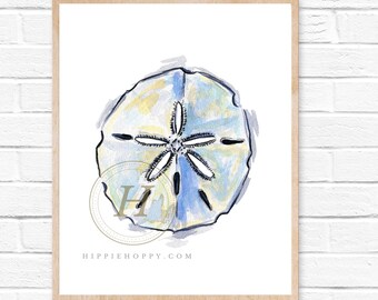 Sand Dollar Painting, Wall Art,printable, Watercolor Print, Beach Art ...