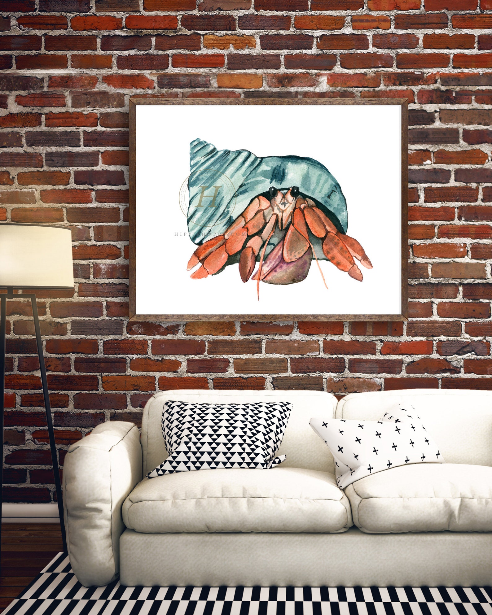 Hermit Crab Watercolor Print - Etsy