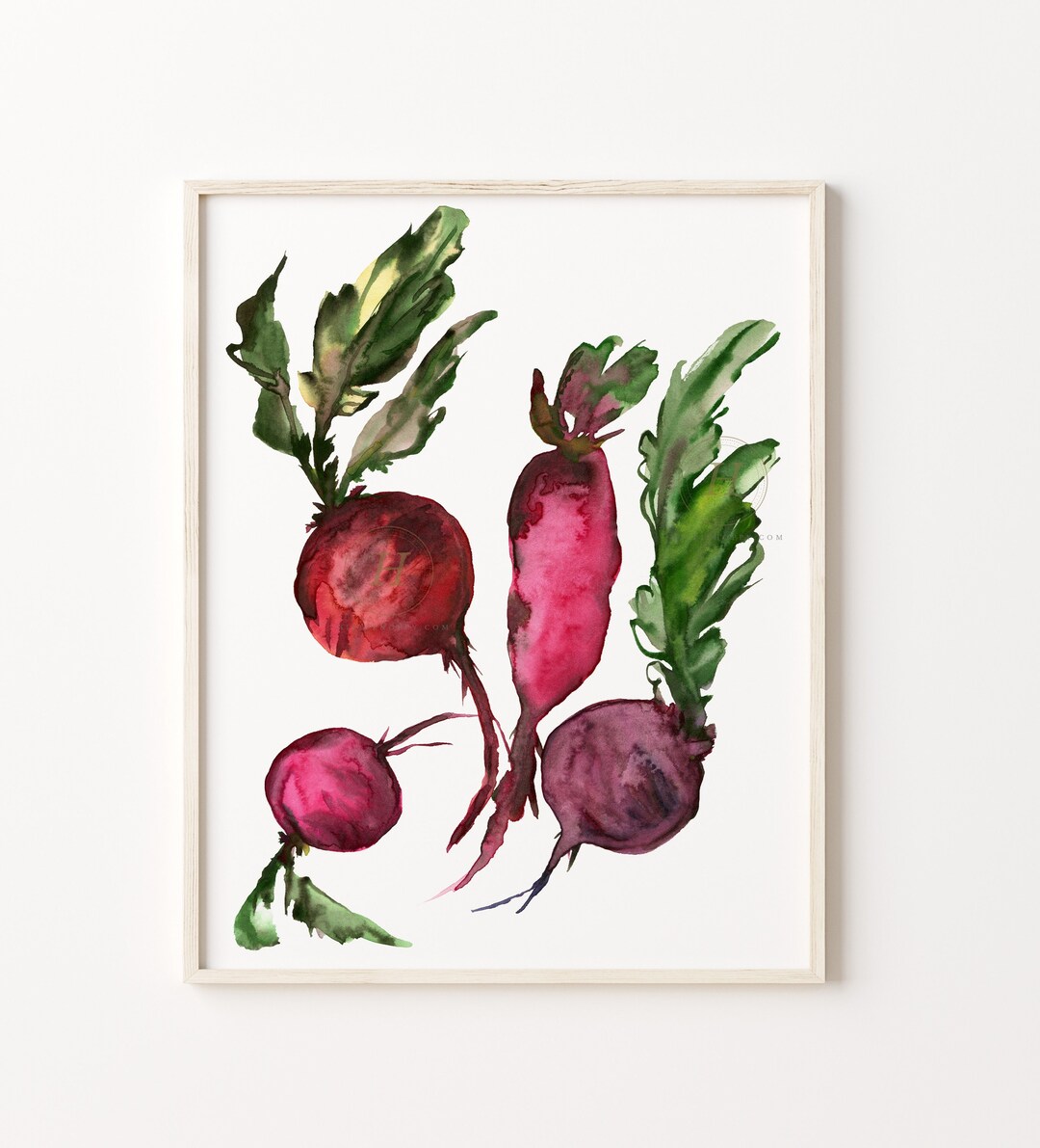 Radish and Beet Root Vegetables Watercolor Print Art by Hippiehoppy - Etsy
