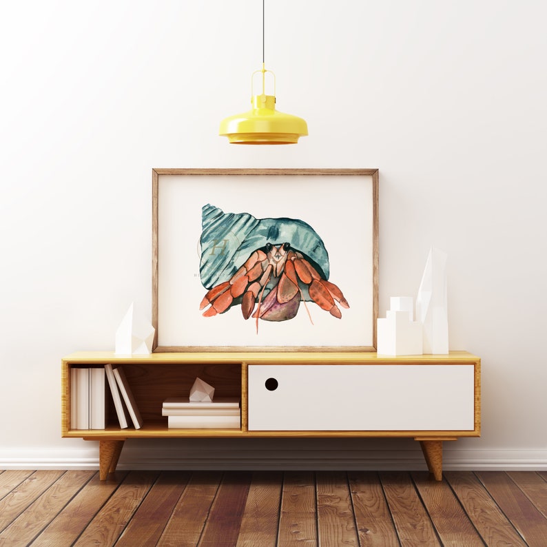Hermit Crab Watercolor Print - Etsy
