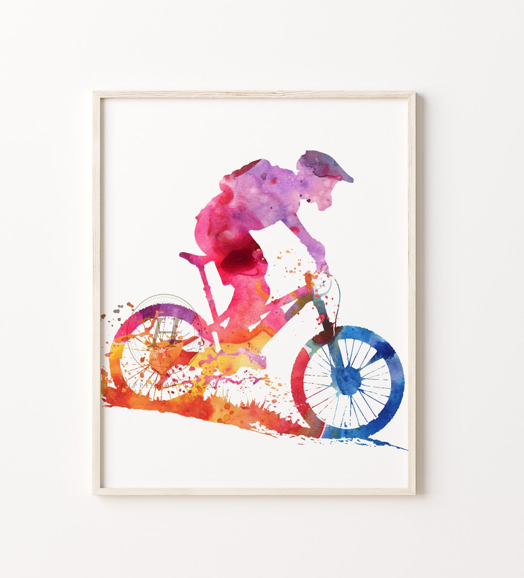 Mountain Bike Print, Mountain Bike Watercolor Art Print, Mountain ...