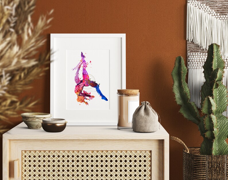 Gymnastics Tumbling Art Sports Poster Watercolor Home Décor Nursery ...