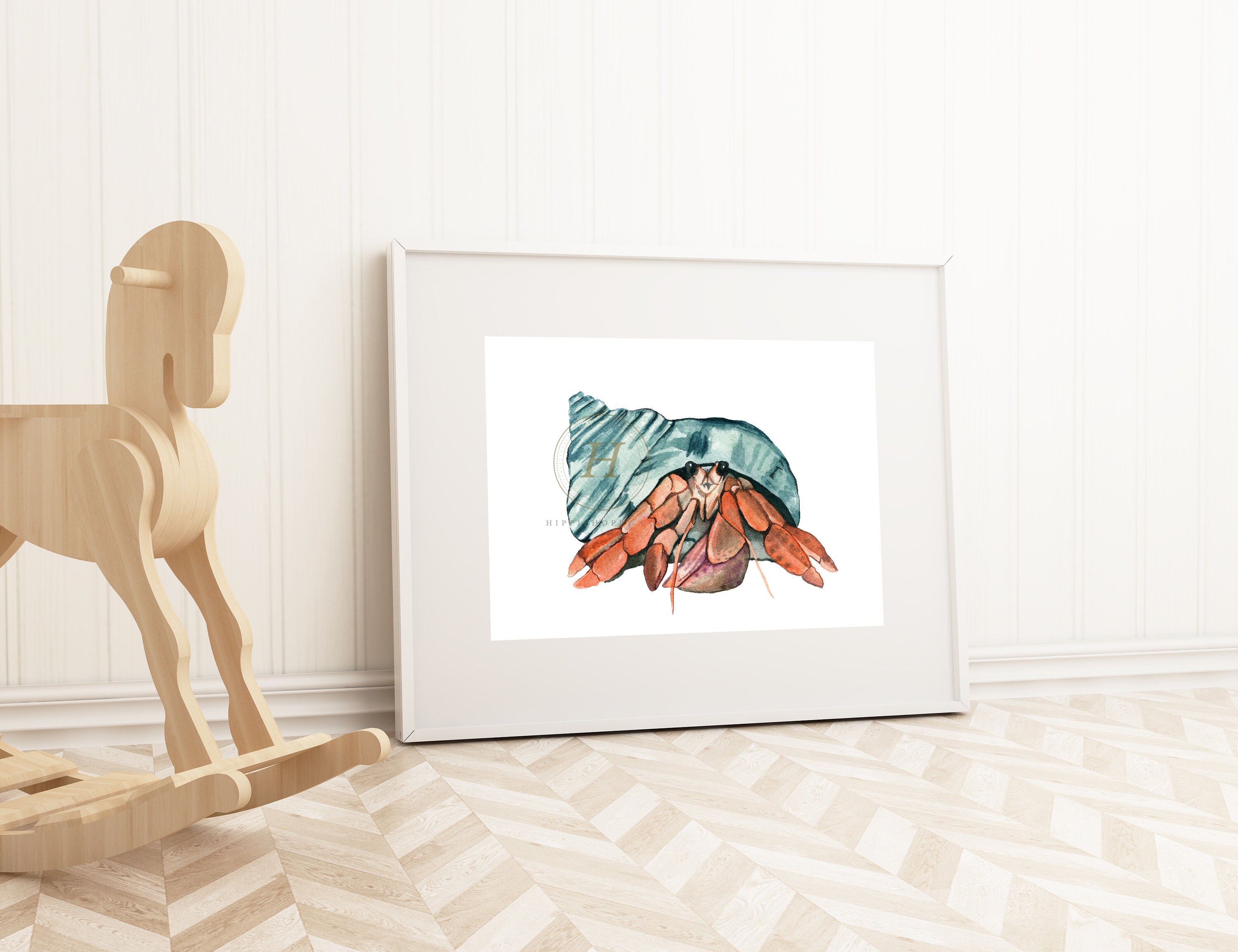 Hermit Crab Watercolor Print - Etsy