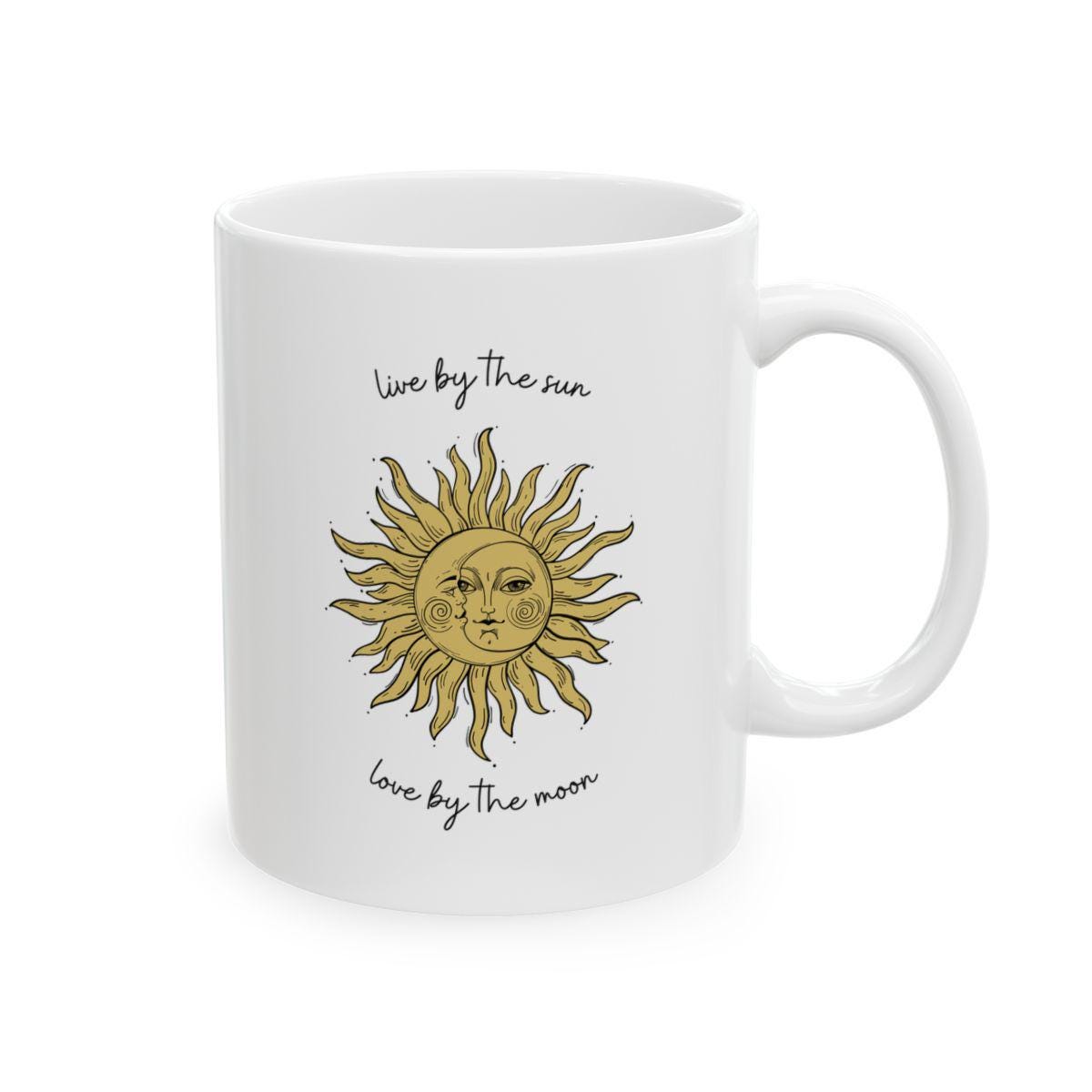 Sun Moon Tea Mug, Live by the Sun Love by the Moon Mug, Moon Coffee Mug ...