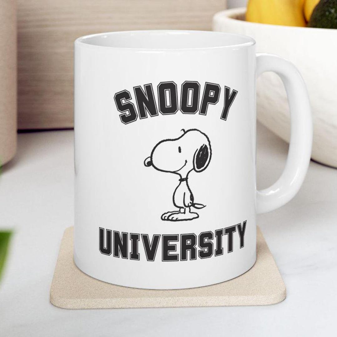 Snoopy University Mug, Snoopy Coffee Mug, Cute Snoopy Tea Mug, Peanuts ...