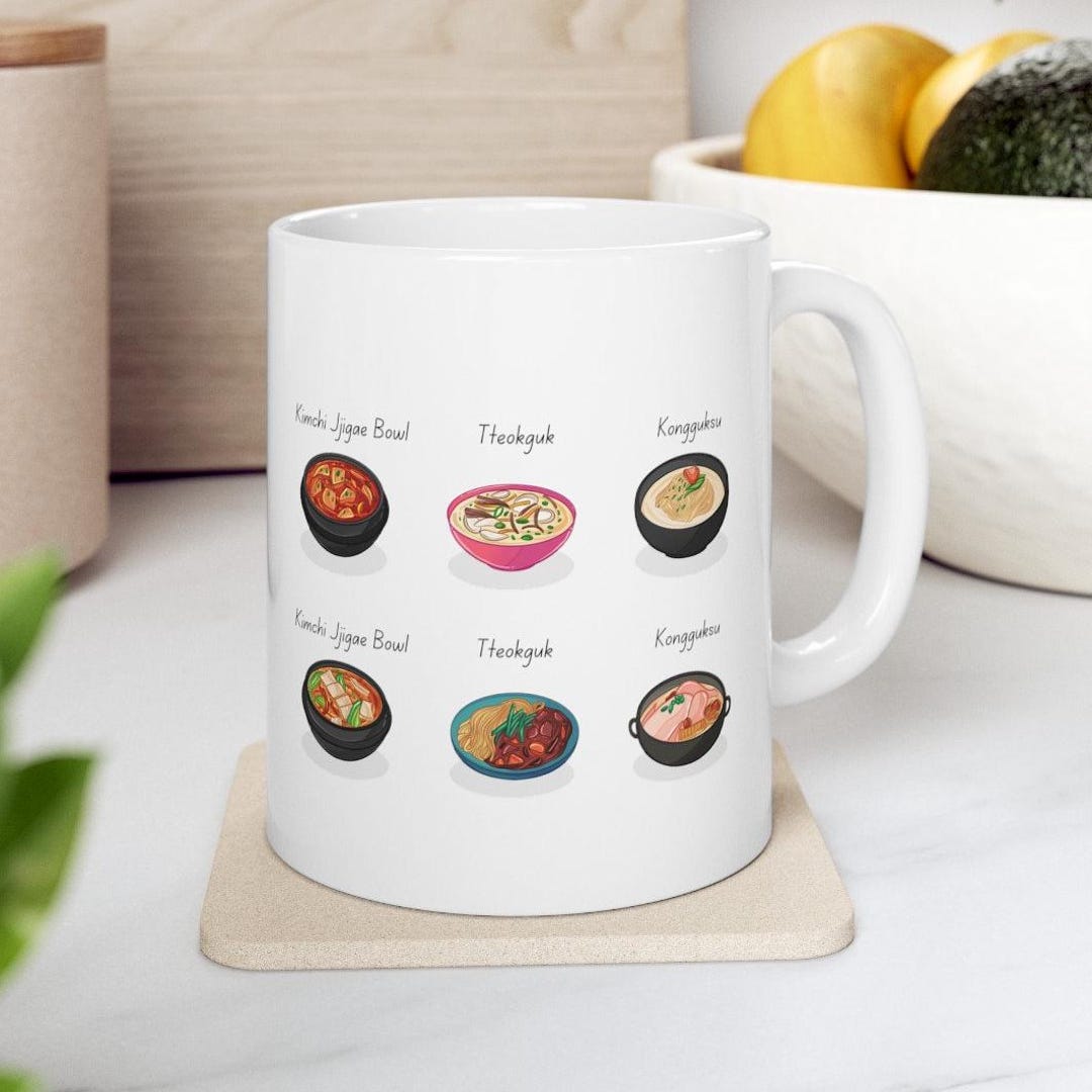 Korean Food Coffee Mug, Cute Korean Tea Mug, Korean Style Mug, Kpop Mug ...