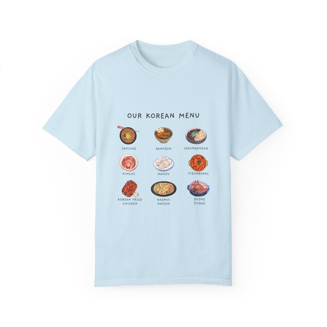 Korean Food T-shirt, Cute Korean Menu Shirt, Korean Gift, Kpop T-shirt ...