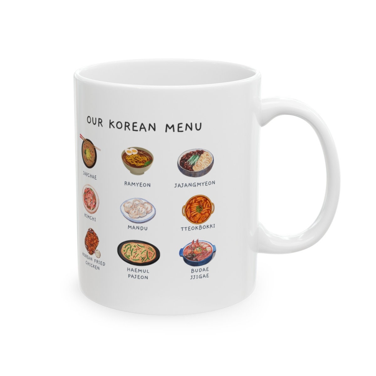 Korean Food Mug, Cute Korean Mug, Kimchi Tea Mug, Ramyeon Mug, Korean ...
