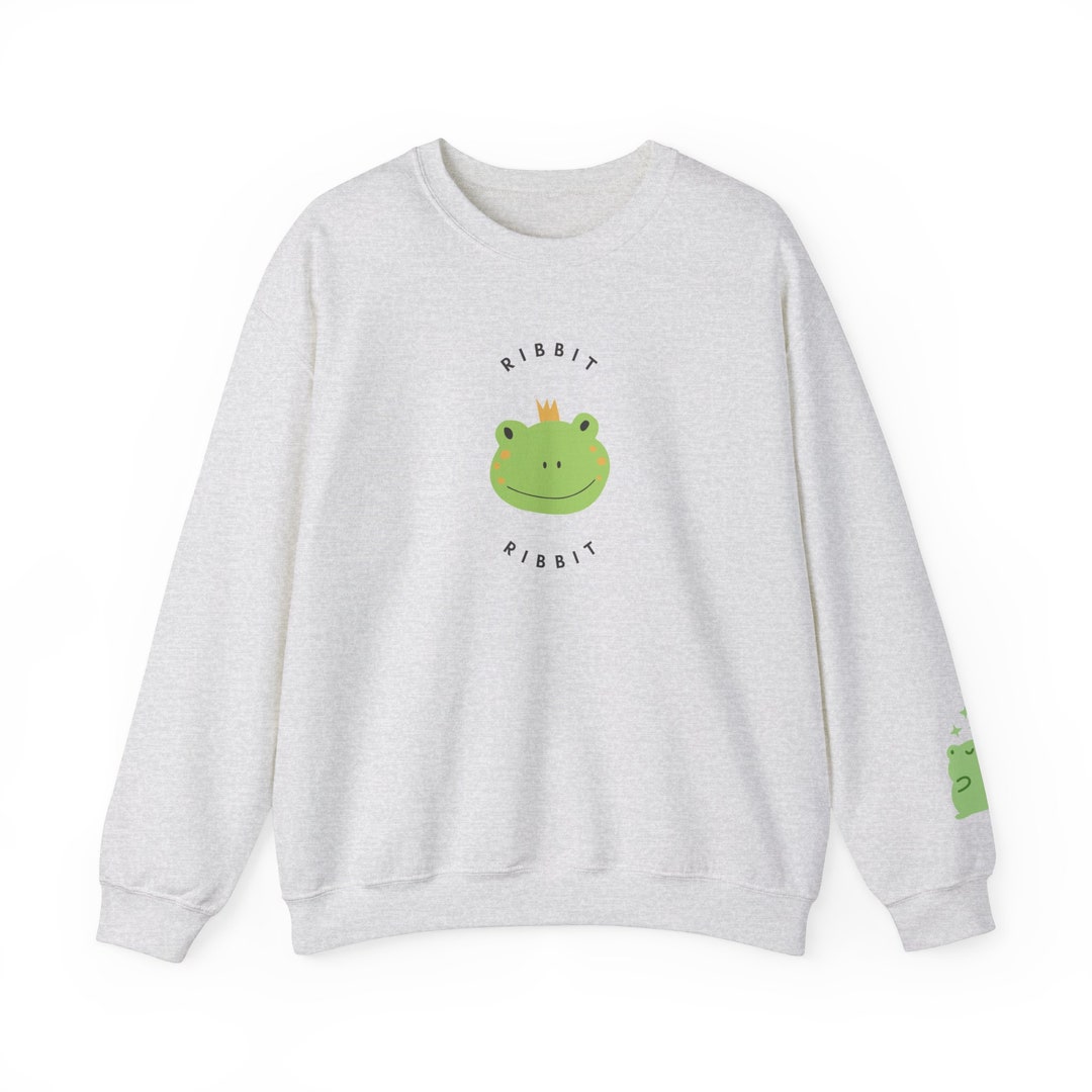 Cute Froggy Sweatshirt, Kawaii Frog Crewneck Sweatshirt, Unisex Frog ...