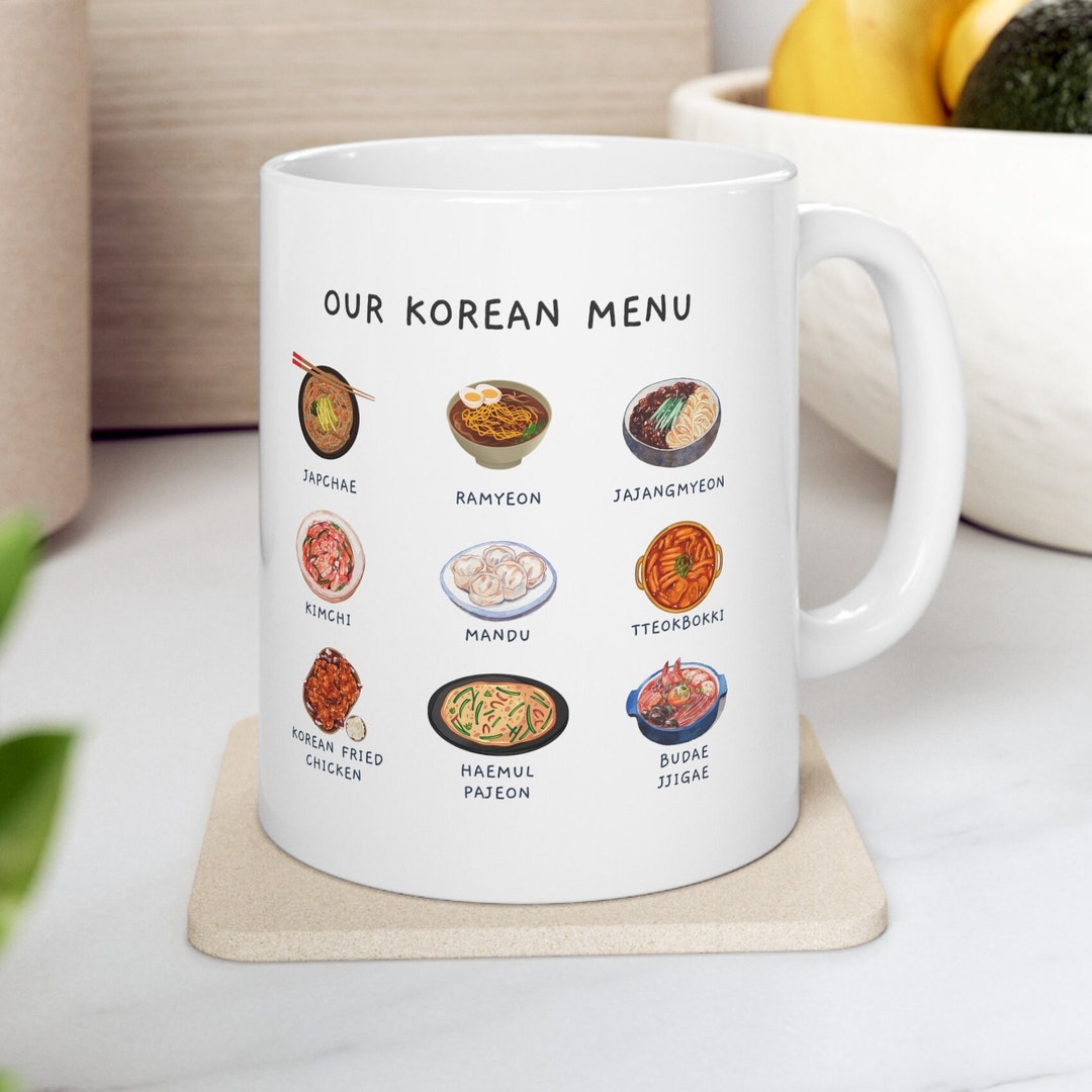 Korean Food Mug, Cute Korean Mug, Kimchi Tea Mug, Ramyeon Mug, Korean ...