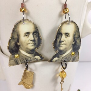 Benjamin Franklin Earrings Poor Richard Founding Father Philadelphia - Etsy