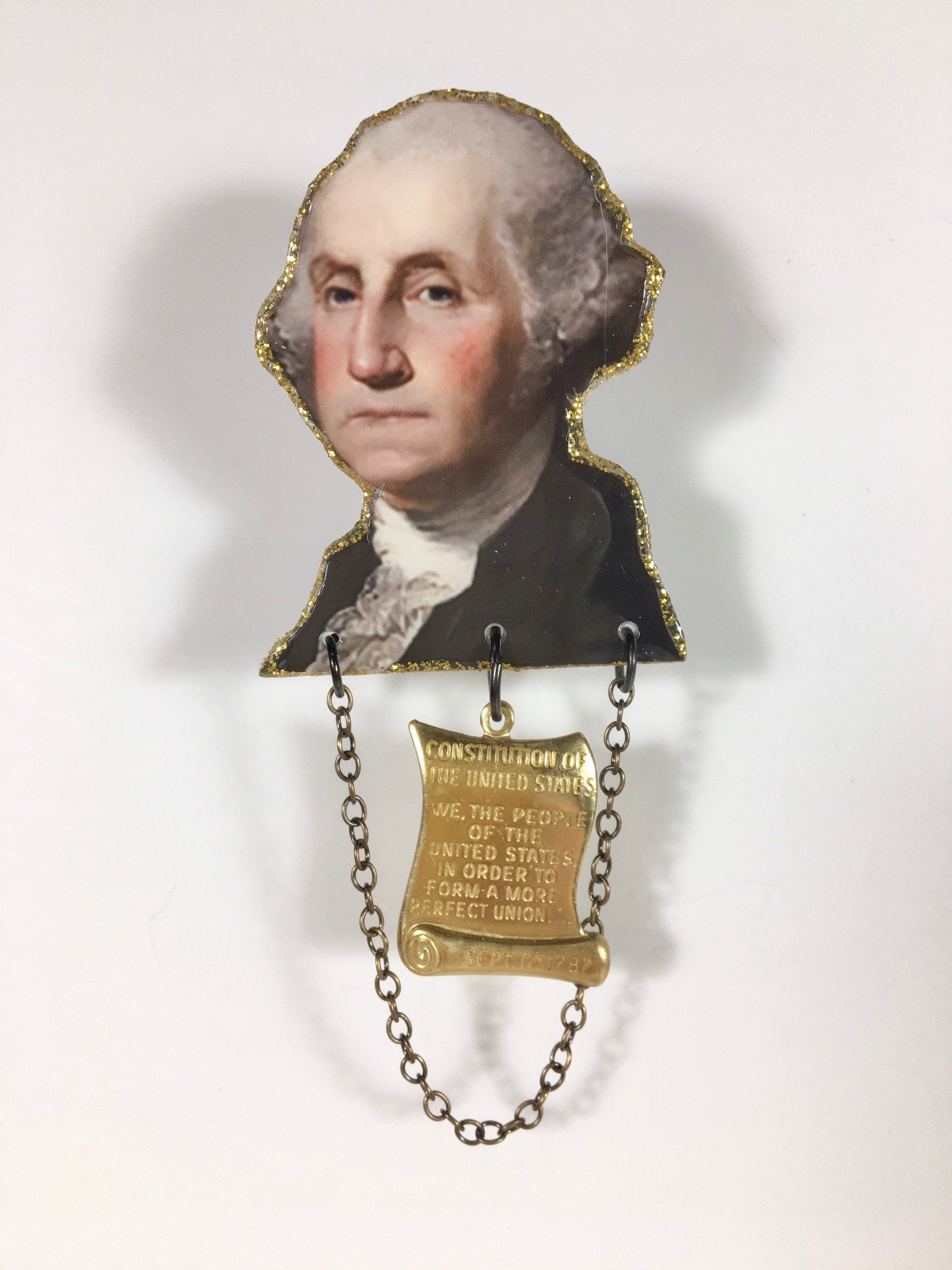 George Washington Brooch Pin United States President Cherry | Etsy