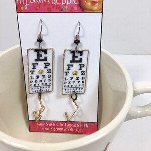 Eye Chart Earrings Optometrist Glasses Four Eyes - Etsy