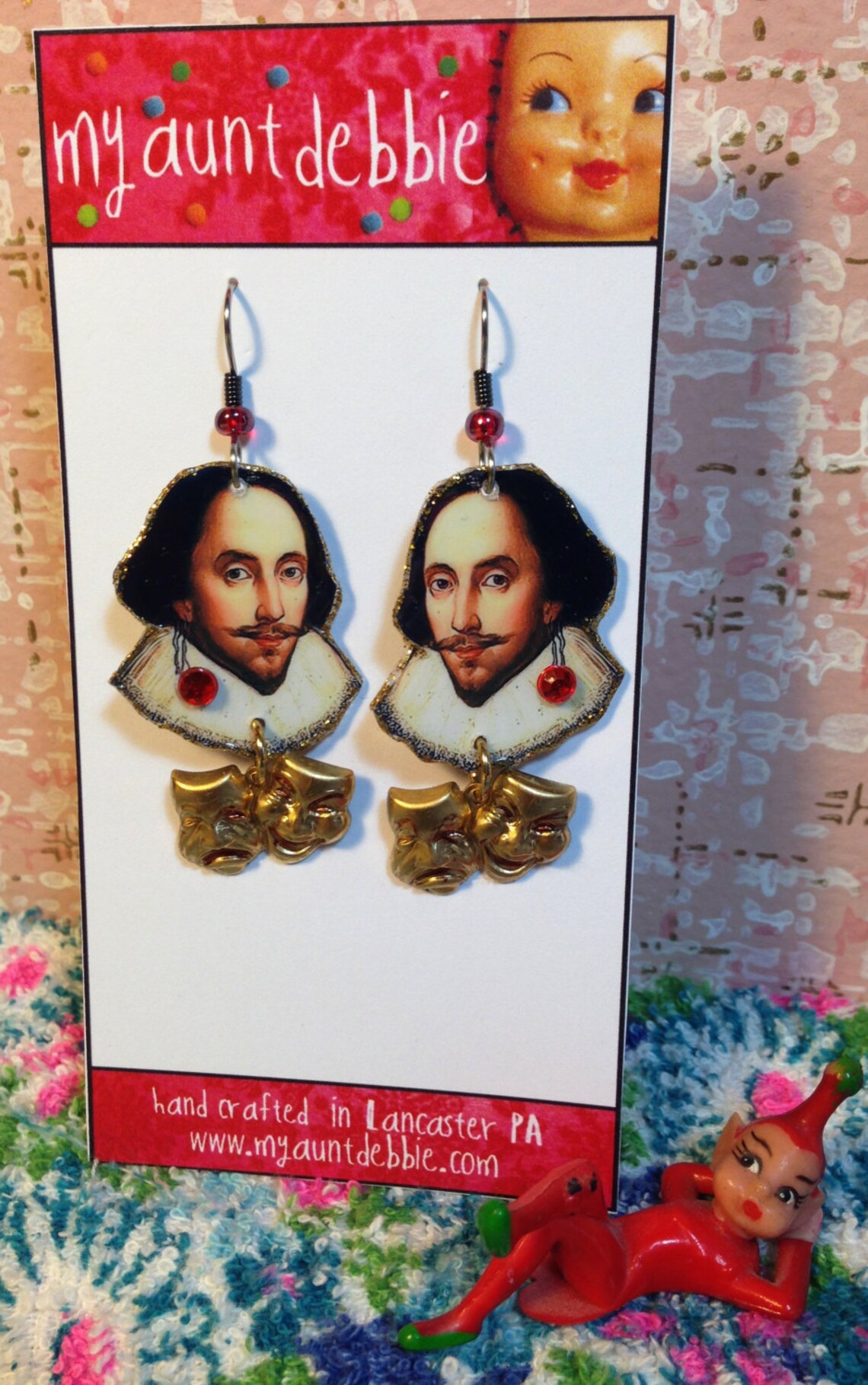 William Shakespeare Earrings poet playwright actor The Bard | Etsy