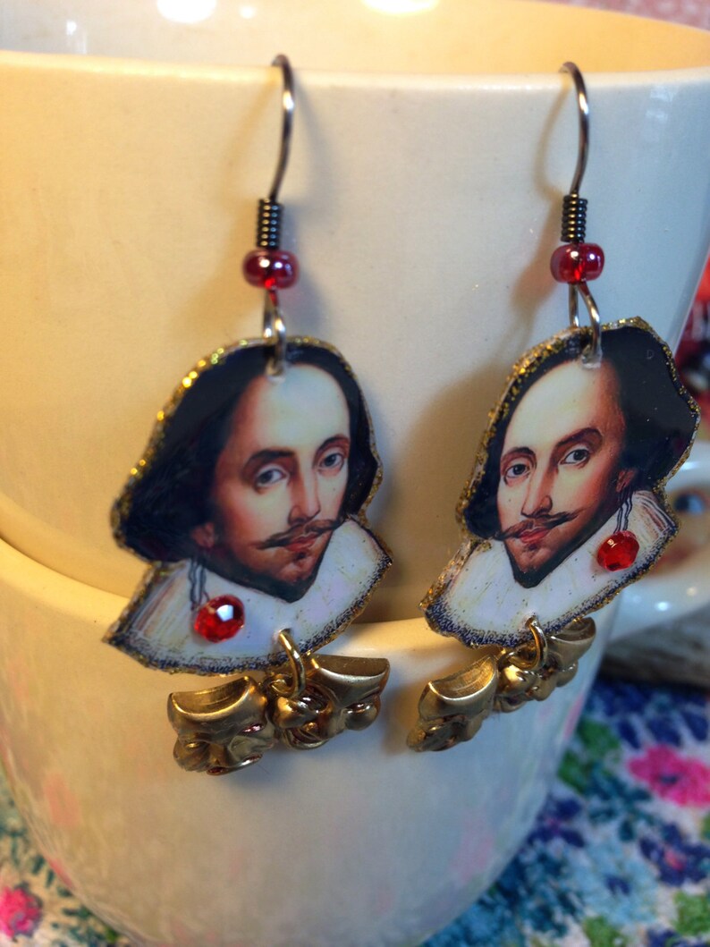William Shakespeare Earrings poet playwright actor The Bard | Etsy