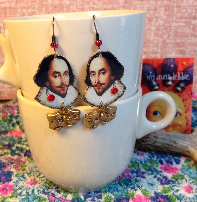 William Shakespeare Earrings poet playwright actor The Bard | Etsy