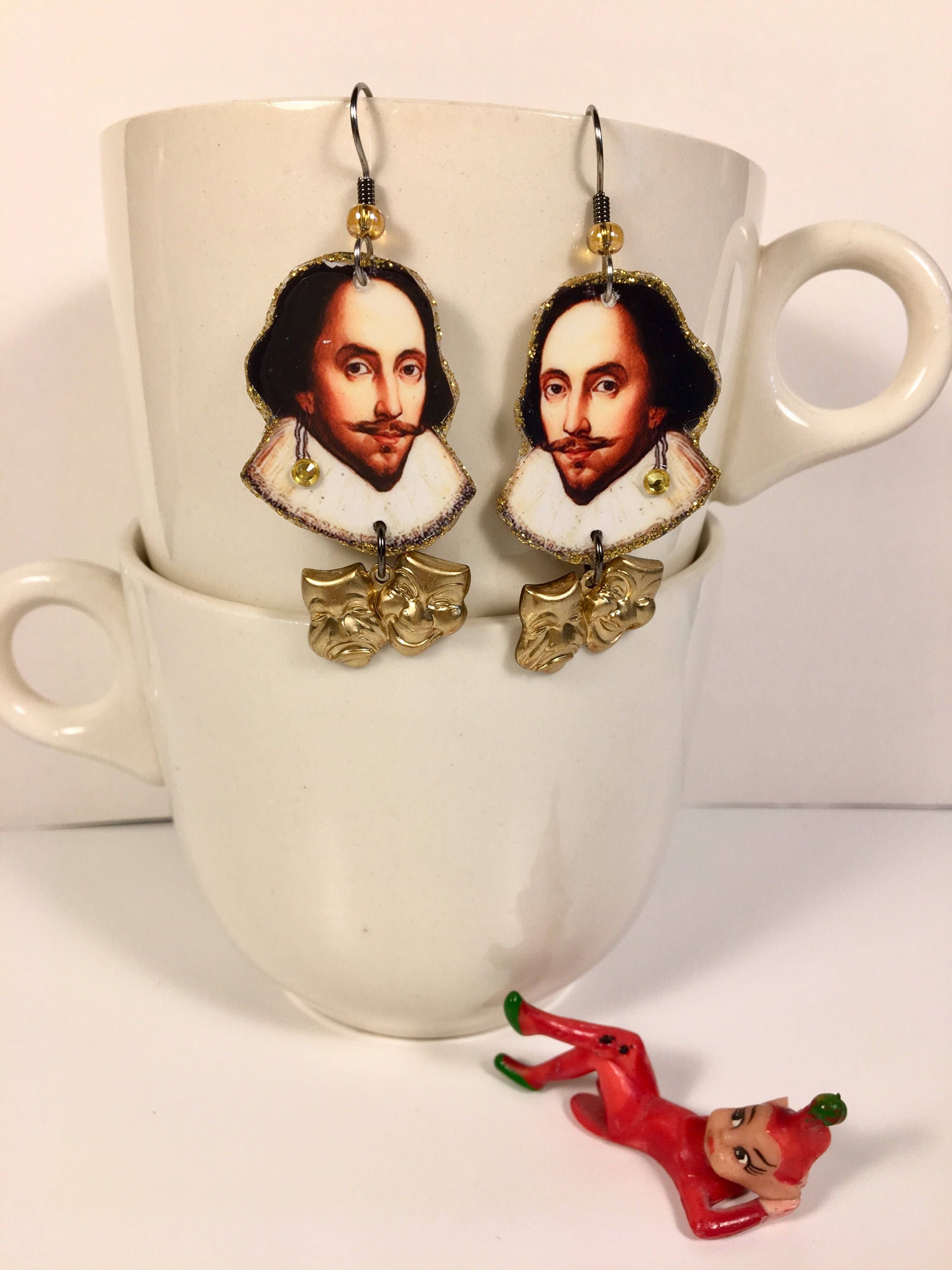 William Shakespeare Earrings poet playwright actor The Bard | Etsy