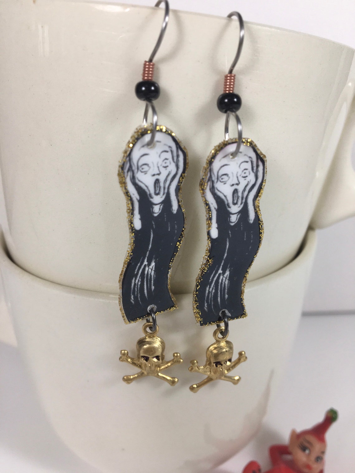 The Scream Earrings by Eduard Munch Old Masters Painting | Etsy