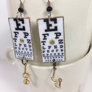 Eye Chart Earrings Optometrist Glasses Four Eyes - Etsy