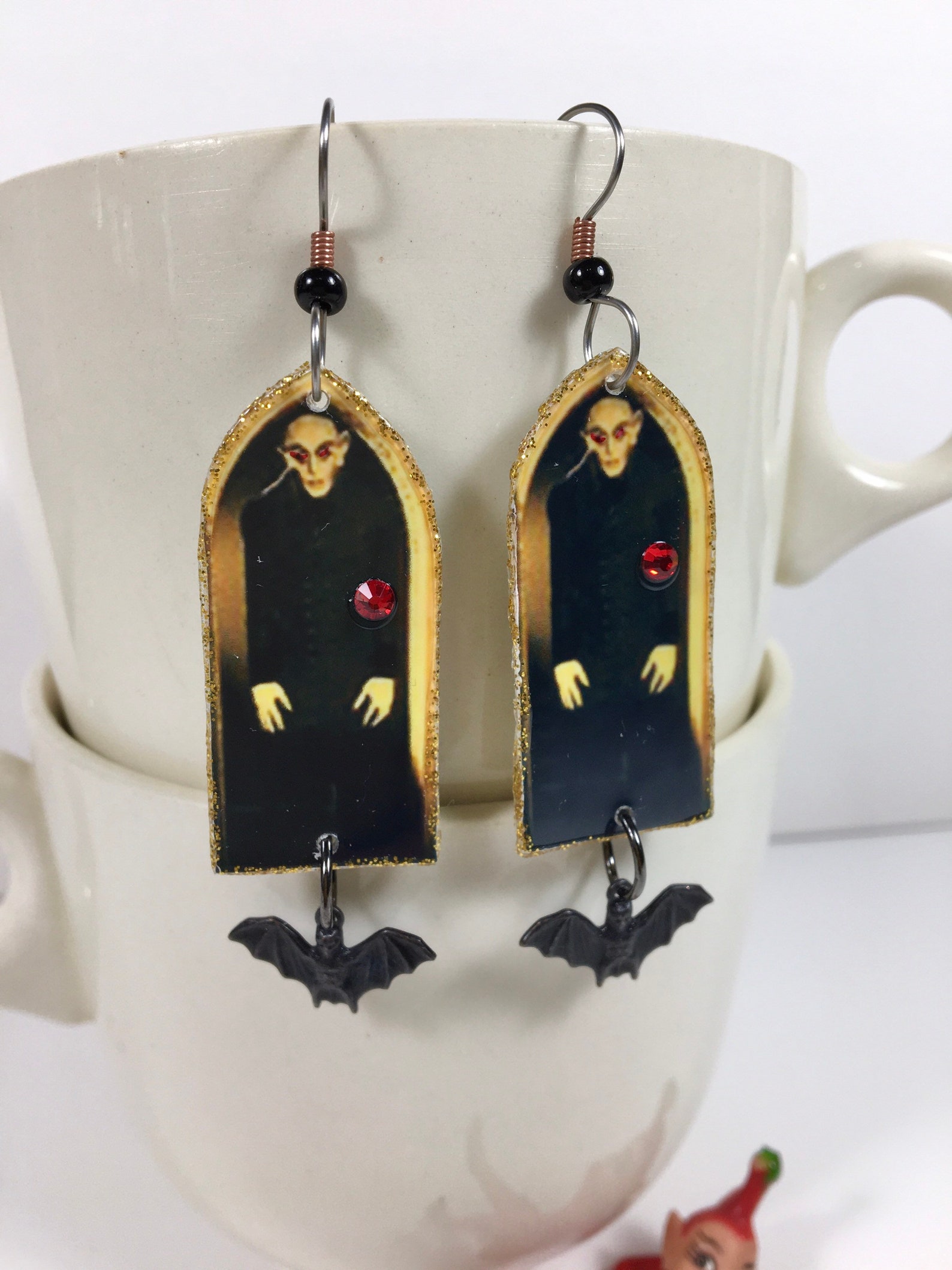Nosferatu Earrings Vampire Halloween Jewelry Fangs - Etsy