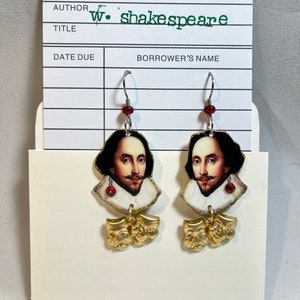 William Shakespeare Earrings Poet Playwright Actor the Bard Hamlet ...