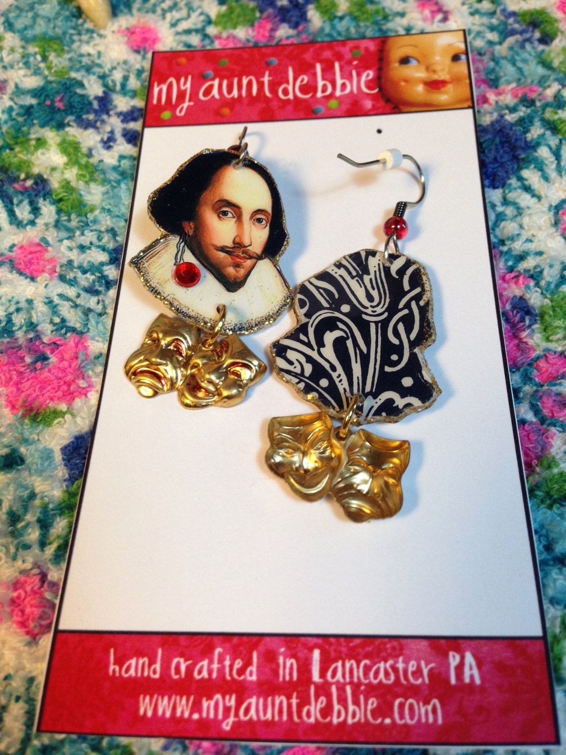 William Shakespeare Earrings poet playwright actor The Bard | Etsy