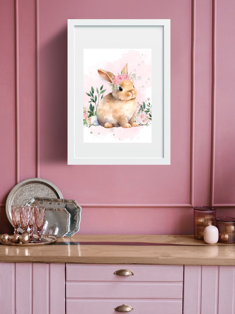 Bunny in Pink Digital Download - Etsy